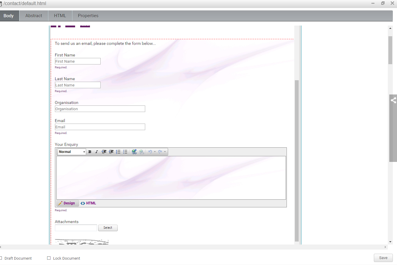 Adding an Email Form to a Document | MoST V4 Help
