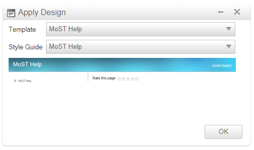 Applying a Design to a Section | MoST V4 Help