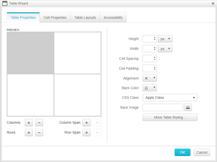 Creating and Editing Tables | MoST V4 Help