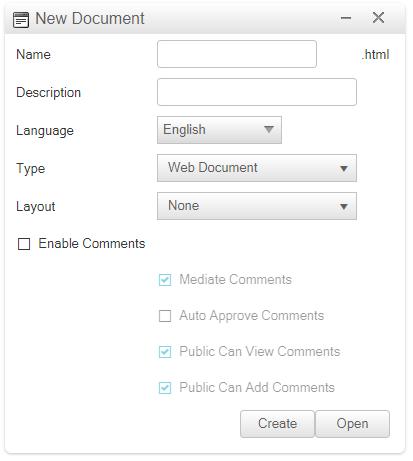 MoST Help - Creating a New Document