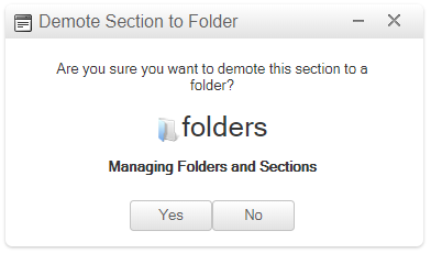 Demoting a Section to a Folder | MoST V4 Help